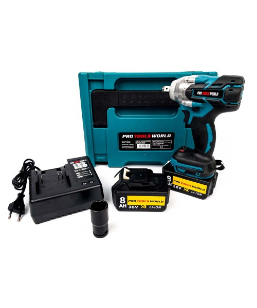 Masina de gaurit si insurubat (Bormasina) cu impact ProTools 36V, 8Ah, 119 Piese, 2 Acumulatori ...